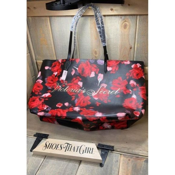 Victoria's Secret | Bags | Nwt New Victorias Secret Black Re Pink ...